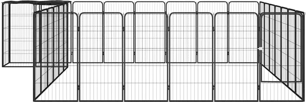 30panelová ohrádka pro psy černá 50 x 100 cm práškovaná ocel 3115953