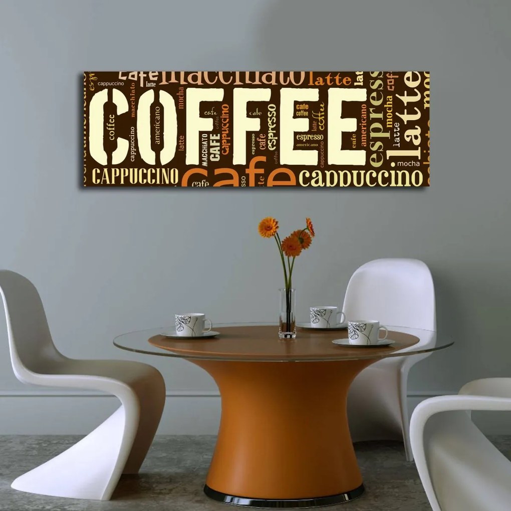 Obraz s LED osvětlením COFFEE 33 30 x 90 cm