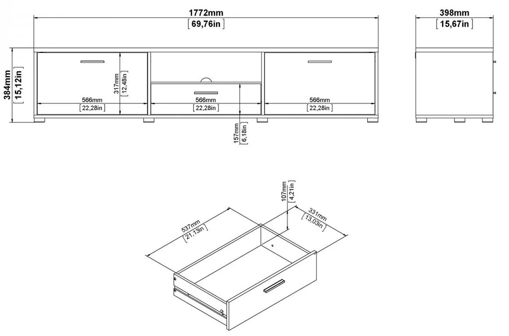Tvilum TV stolek Mabela 407 černý mat