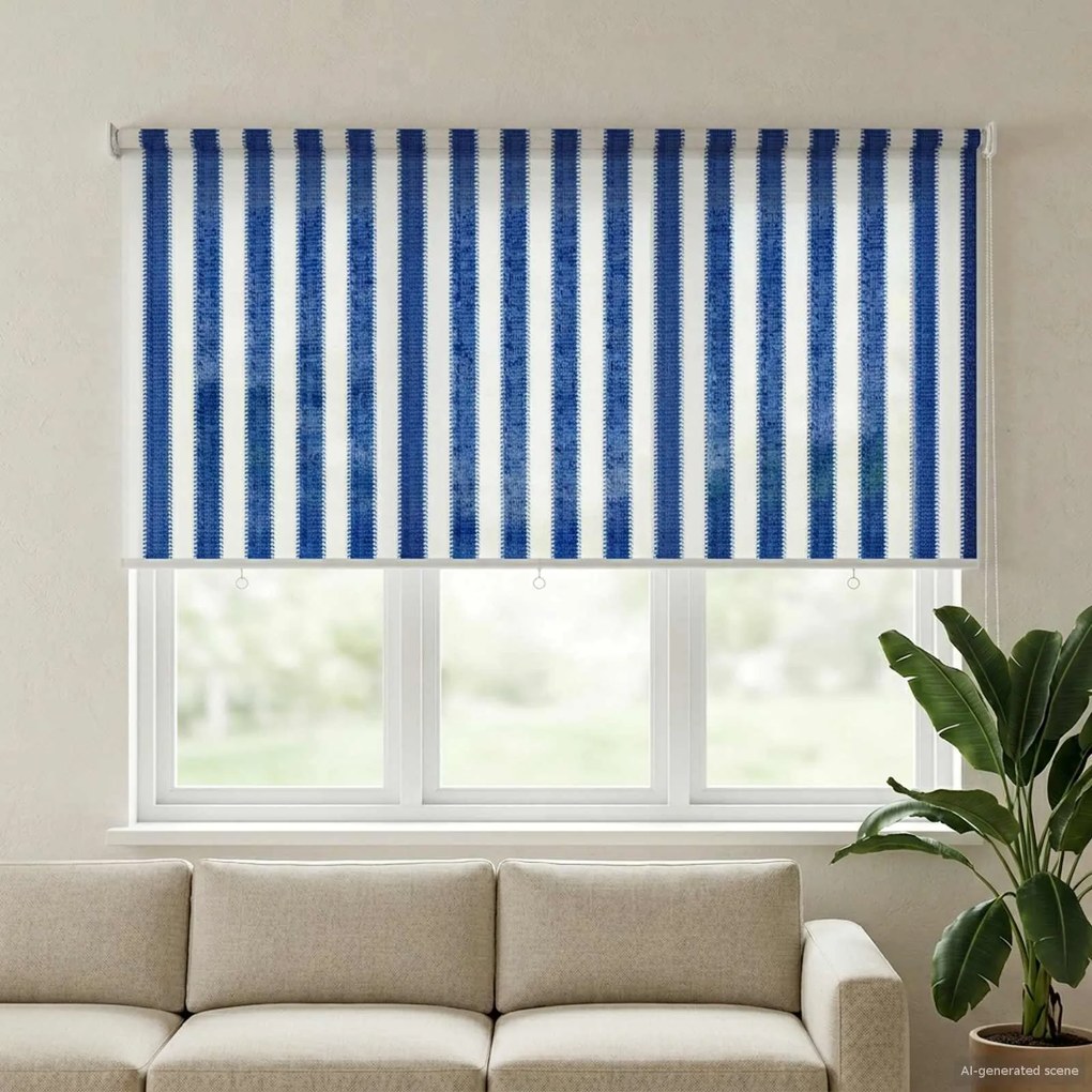 vidaXL Venkovní roletová žaluzie 90 % blokování UV 220 x 140 cm [43488] Barva: Modro-bílý pruh