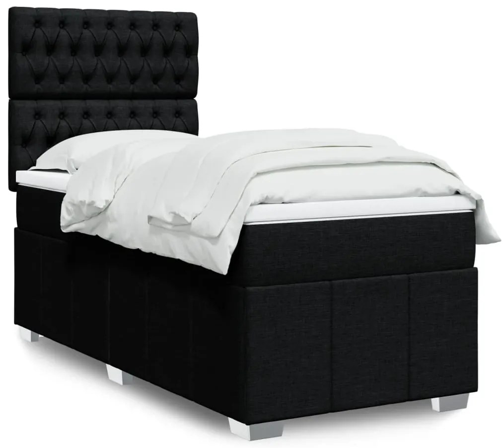 Box spring postel s matrací černá 80 x 200 cm textil 3291504