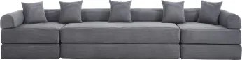 Aosom Pohodlná rodinná pohovka s úložným prostorem, volně kombinovatelná, 270D x 180Š x 64V cm, tmavě šedá