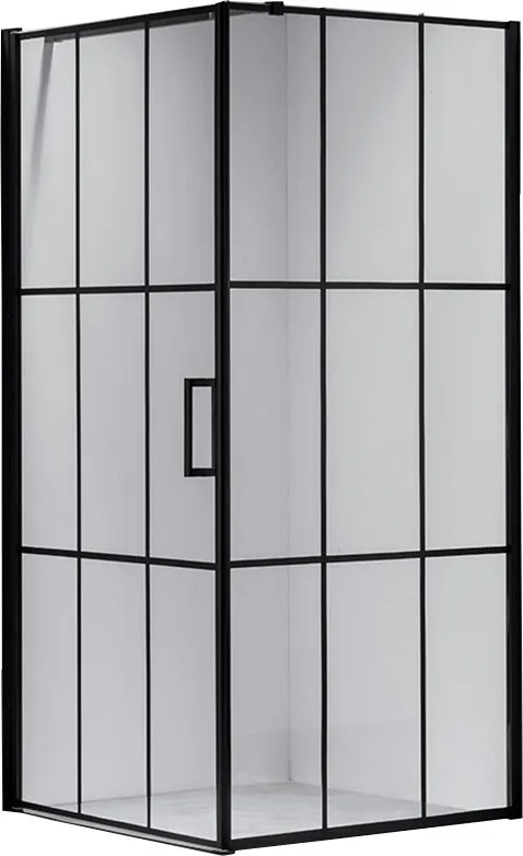 BPS-koupelny Čtvercový sprchový kout HYD-SK13B 90x90 černá/transparent - bez vaničky