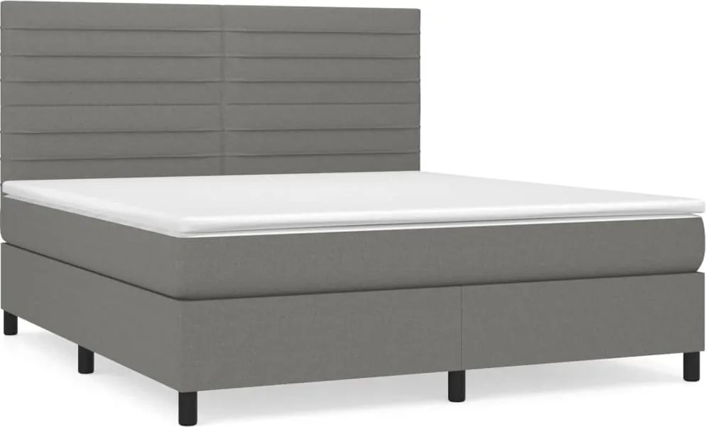 Box spring postel s matrací tmavě šedá 180x200 cm textil 3141874