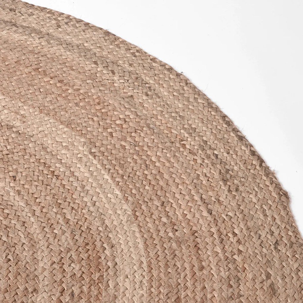 LABEL51 Kulatý koberec JUTE přírodní 90 cm SH-24.081