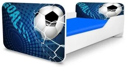 Dětská postel - Fotbal - modrá - kwadra - 160 x 80 cm
