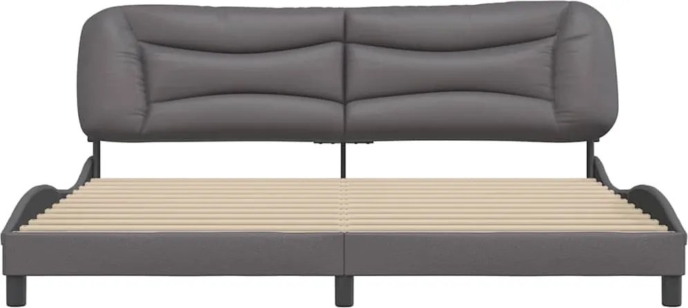 Rám postele bez matrace Hvar šedý 200x200 cm umělá kůže 3208026