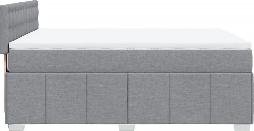 Box spring postel s matrací světle šedá 140 x 190 cm textil 3289377