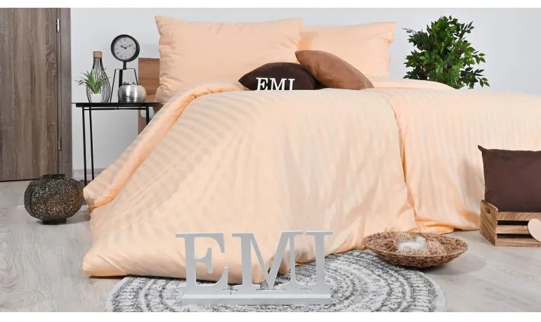 Povlečení damaškové broskvové EMI, Standardní set jednolůžko obsahuje 1x 140x200 + 1x 70x90