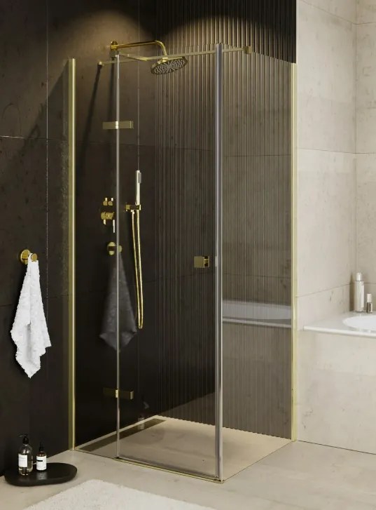 Besco Pixa 90x90x195 čtvercový sprchový kout, gold Orientace: Levá