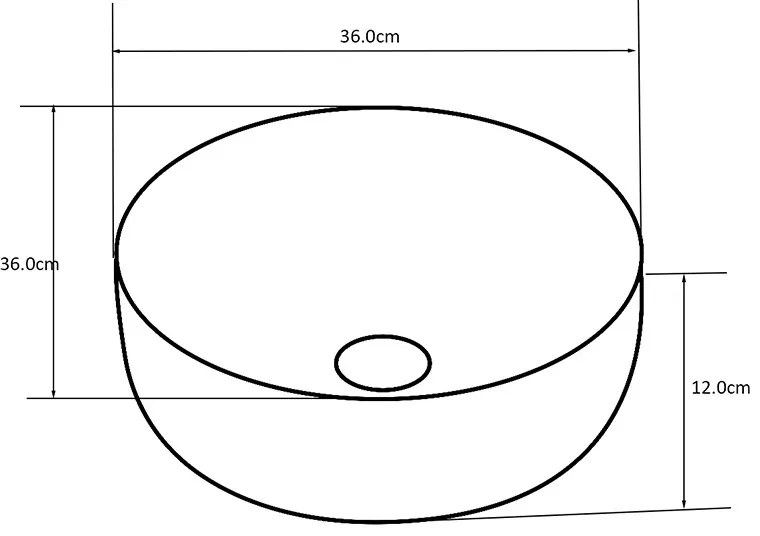 BPS-koupelny Keramické umyvadlo na desku HYD-LA-MTB-MAR3-360 ø36 cm, černý mramor