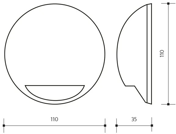 PANLUX LEON CIRCLE nástěnné zahradní LED svítidlo 2W bílá