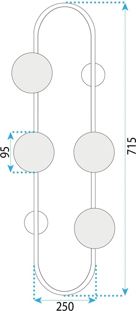 Toolight, nástěnné svítidlo 4xG9 APP1139-1W, zlatá lesklá, OSW-14009