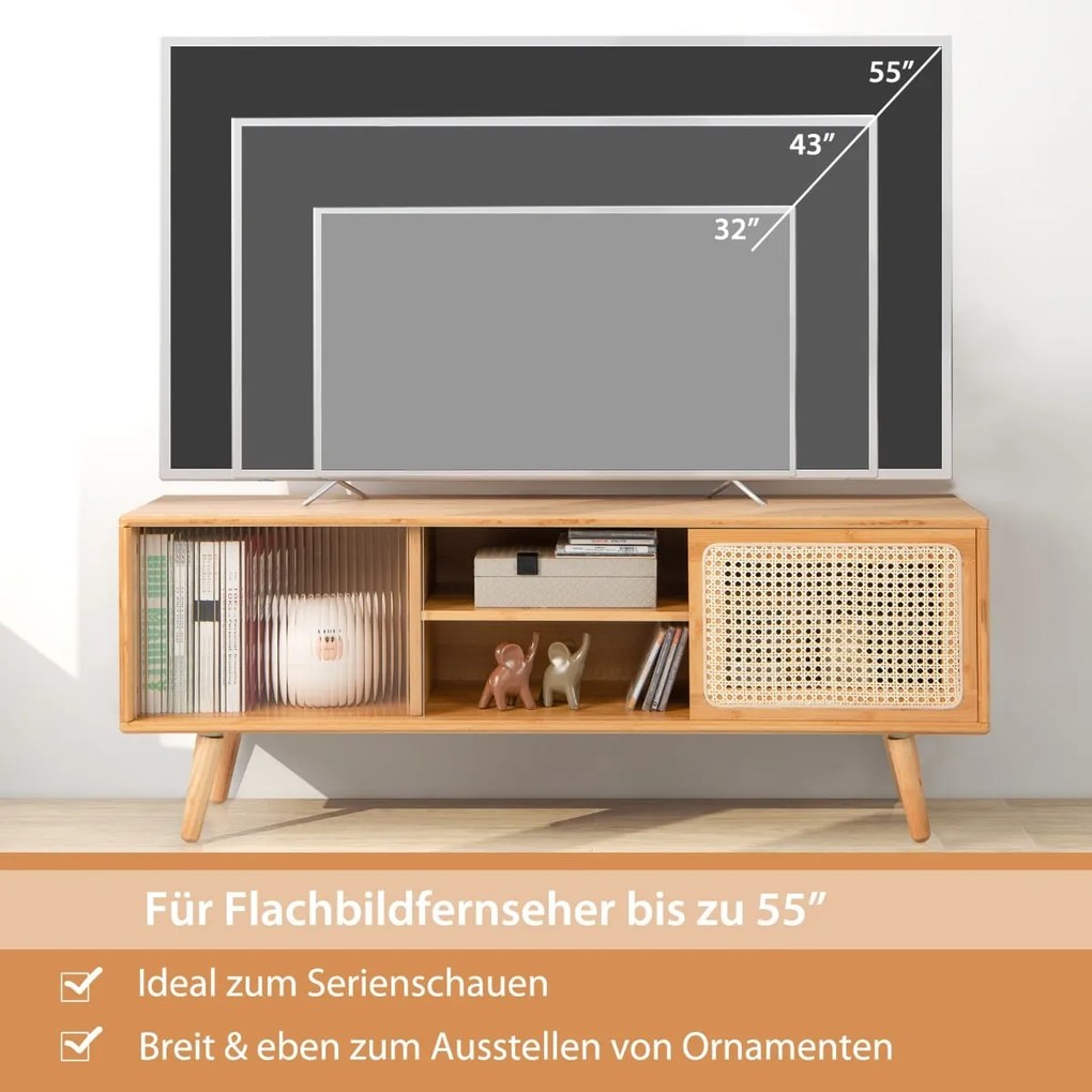 Costway TV skříň Moderní TV stolek pro televizory do 55 palce