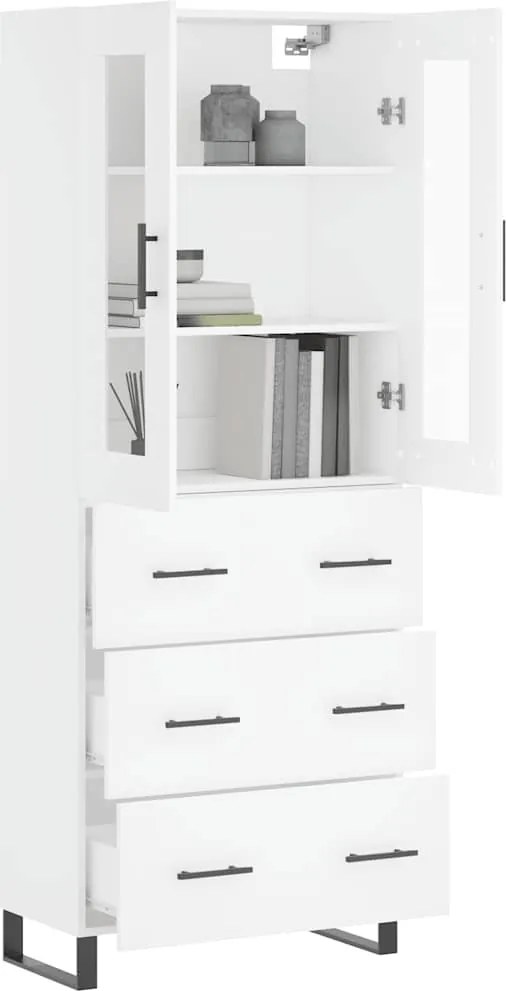 Skříň highboard bílá 69,5 x 34 x 180 cm kompozitní dřevo 3198425