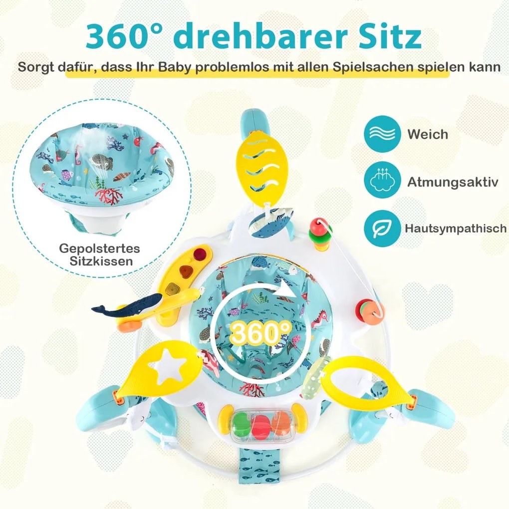 Costway Baby Sky Jumperoo s nastavitelnou výškou, hračkami a hudebním boxem