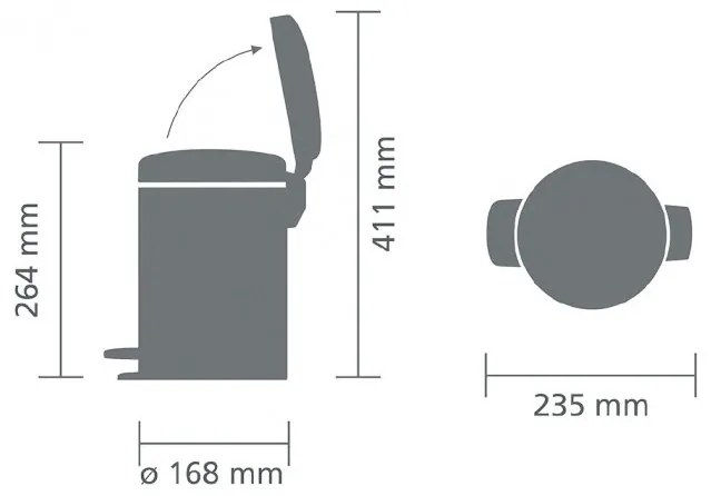 Brabantia Pedálový koš NewIcon 3L světle modrá