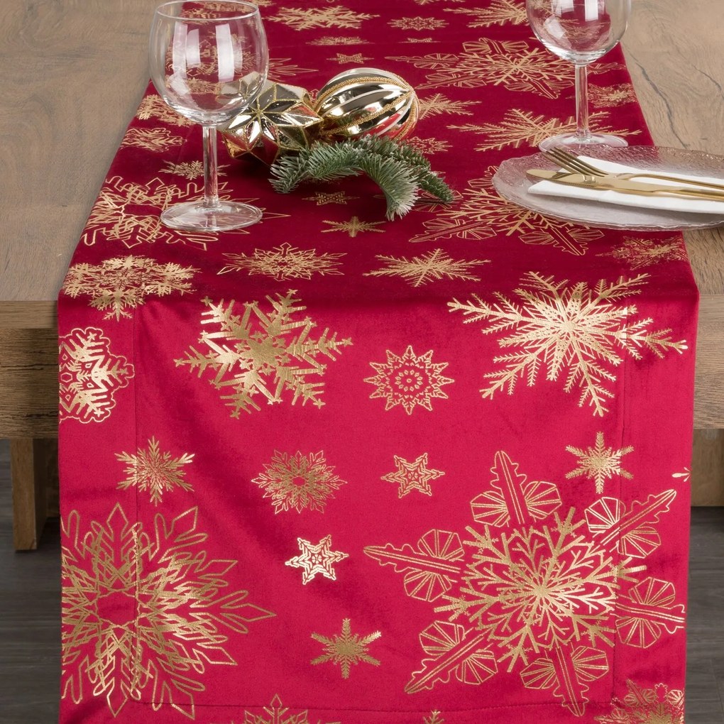 VÁNOČNÍ BĚHOUN NA STŮL JOY4 40X140 CM VZOROVANÝ