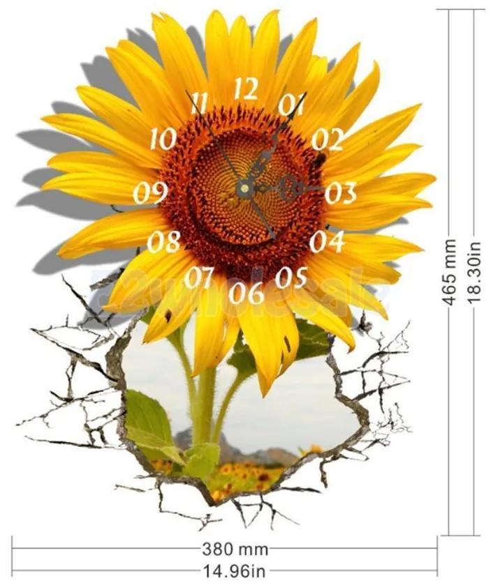 Nástěnné 3D hodiny s obrázkovými motivy Varianty: Slunečnice