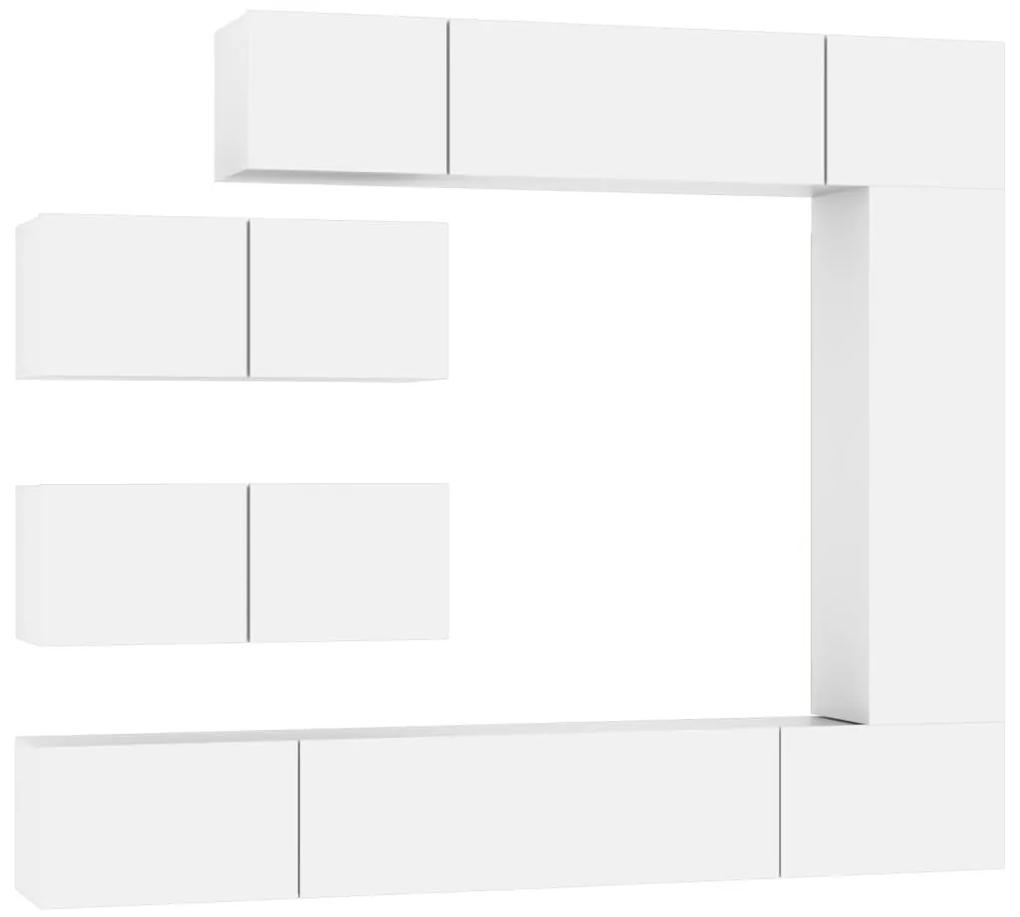 7dílný set TV skříněk bílý kompozitní dřevo - Default Title