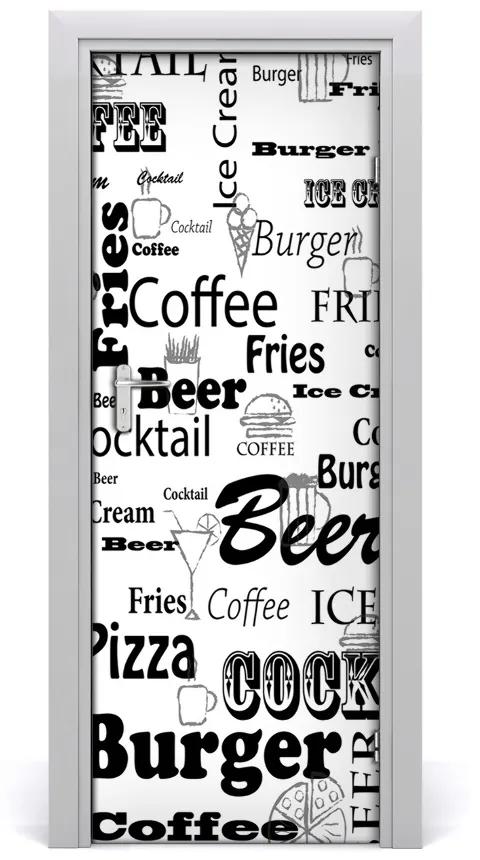 Fototapeta samolepící dveře menu v restauraci 95x205 cm