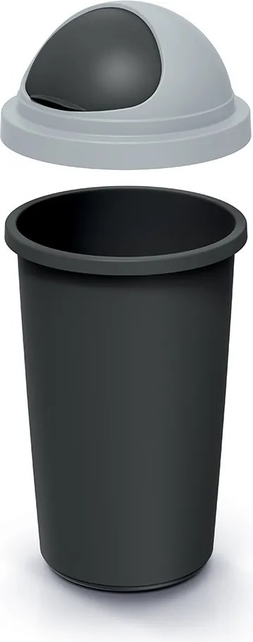 Odpadkový koš COMPACTO ROLL 30 L černý/světle šedý