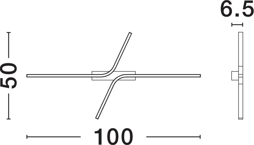 Matně černé hliníkové LED stmívatelné stropní svítidlo 50x100 cm Akro – Nova Luce