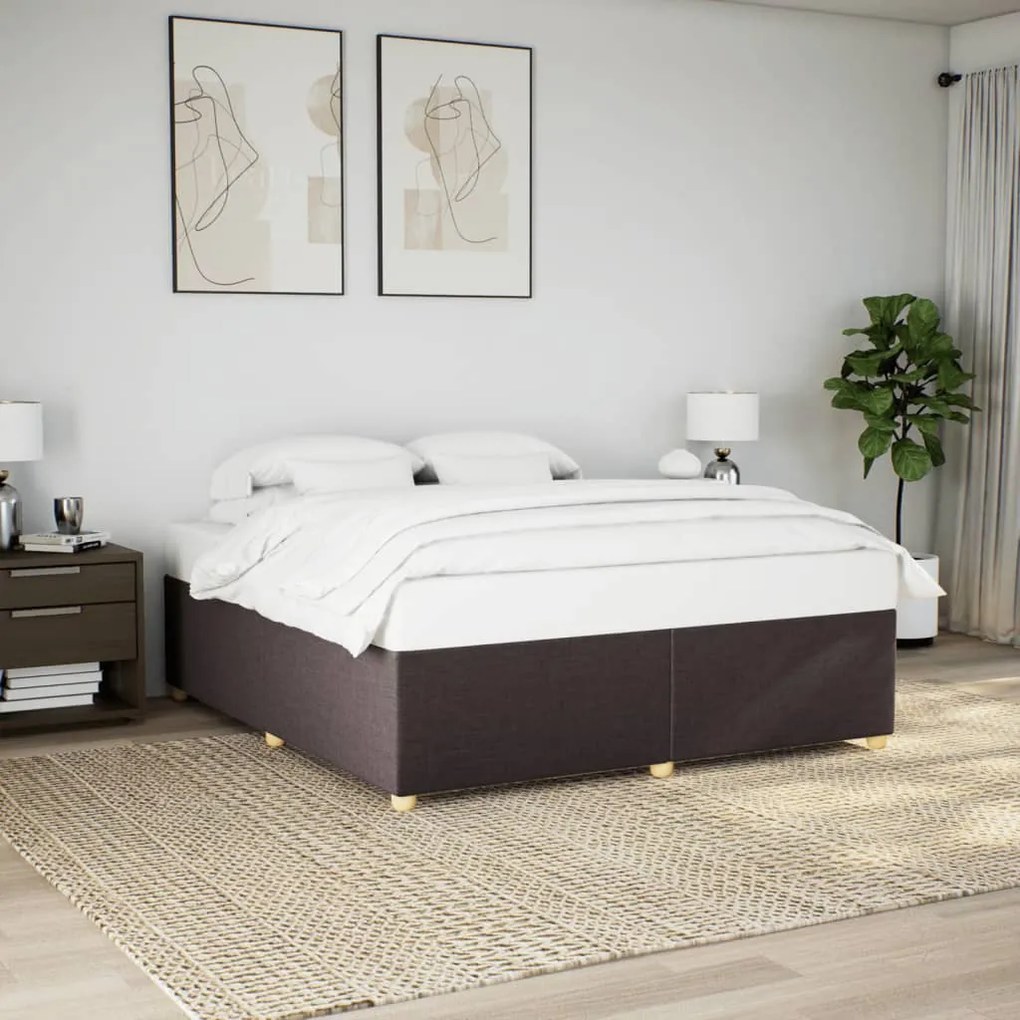 Rám postele bez matrace tmavě hnědý 180 x 200 cm textil 3284753