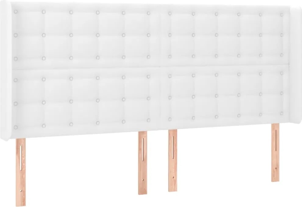 Box spring postel s matrací a LED bílá 180x200 cm umělá kůže 3139398
