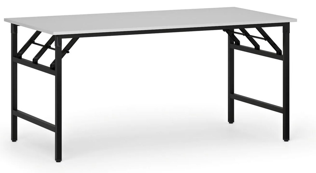 Konferenční stůl FAST READY, 160x80 cm, černá podnož, bílá