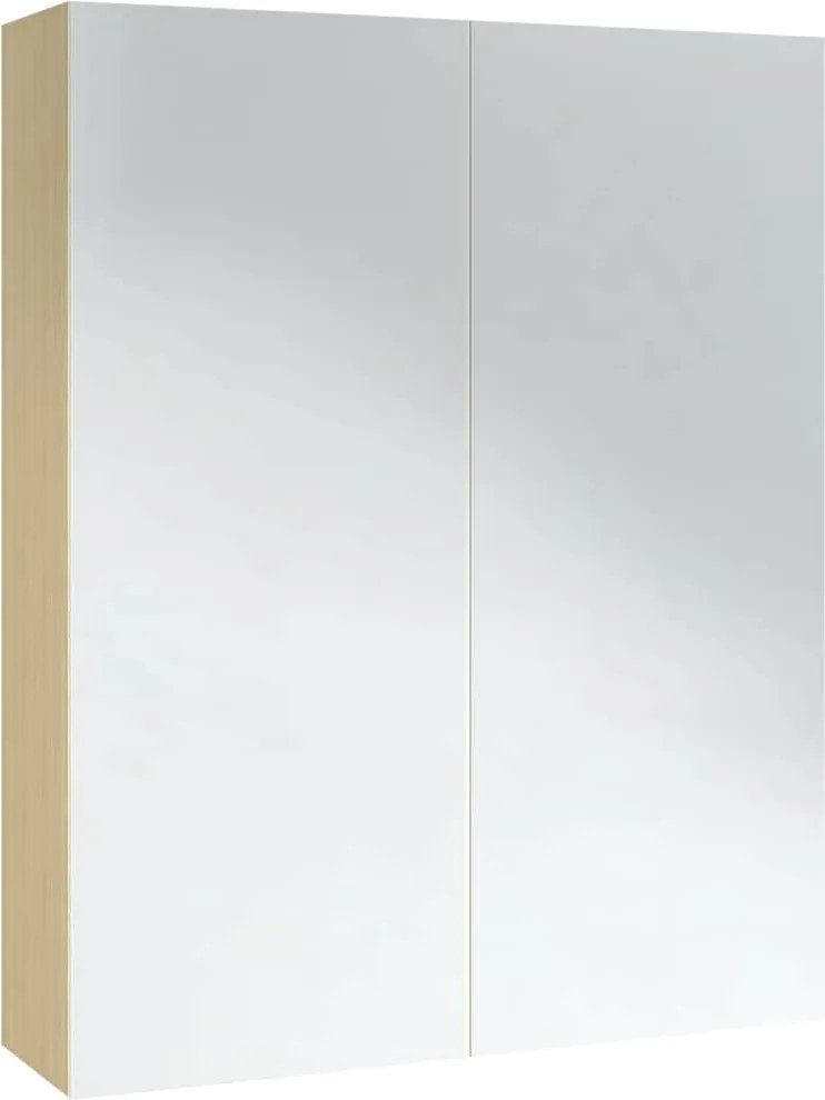 Koupelnová skříňka se zrcadlem 60x15x75 cm MDF bílá a dub 331530