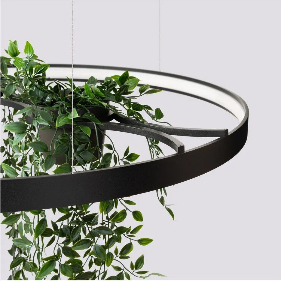 Černé hliníkové LED závěsné svítidlo ø 78 cm RIO – Thoro
