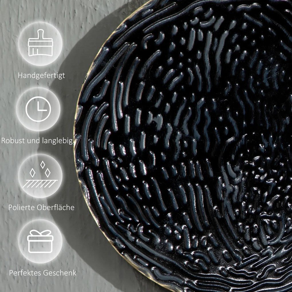 HOMCOM 3D nástěnná malba kovový obraz nástěnná plastika moderní obývací pokoj umění 121x53cm ve zlaté černé modré pro stylové dekorace