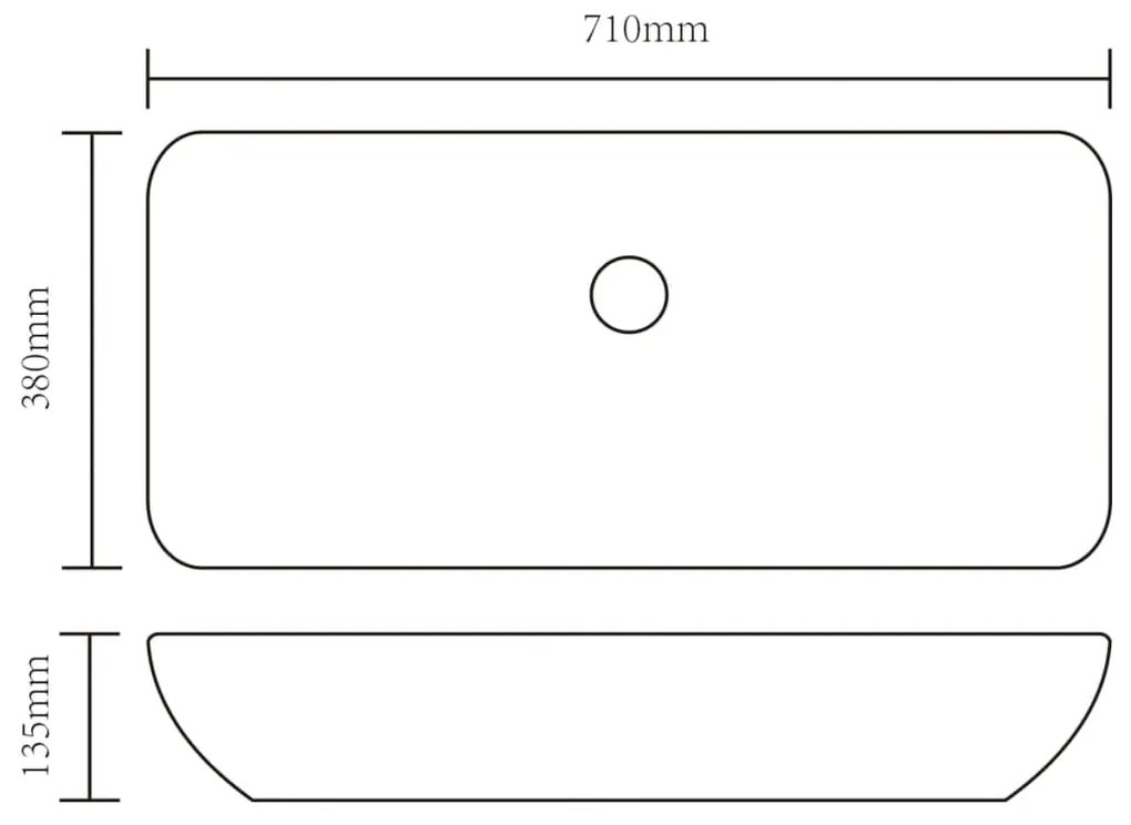 vidaXL Marketos Umyvadlo do koupelny s vodovod. baterií keramické obdélník bílé
