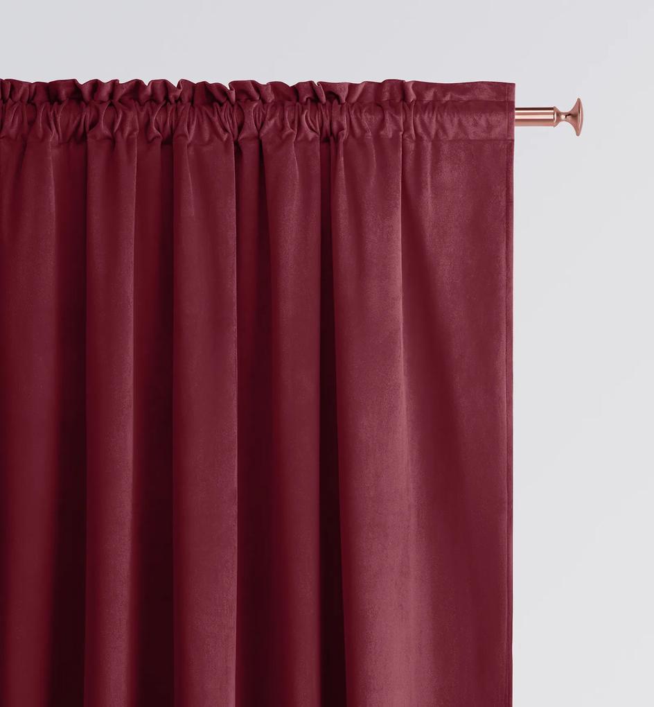 Room99 Hotový závěs na pásce CHARMY Jednobarevný Velurový Zatemňovací Barva: Béžová, Velikost: 140 x 250 cm