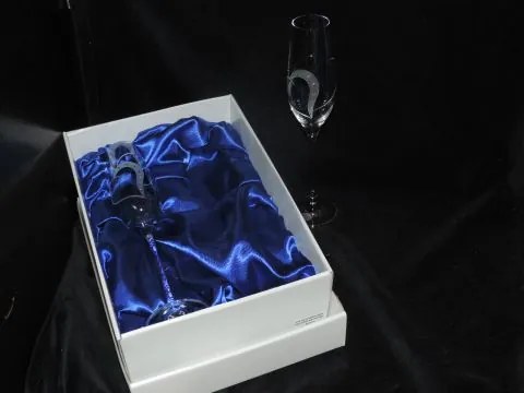 Sklenice na sekt s kamínky Swarovski EVELIN 210 ml sada 2 ks