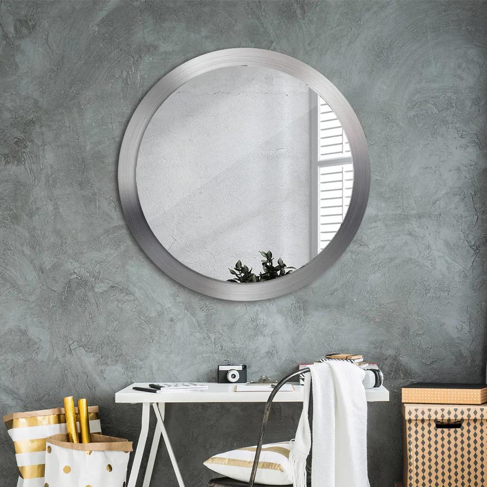 Kulaté dekorativní zrcadlo Lesklá ocel fi 90 cm