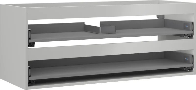 Mexen Box-A, závěsná skříňka 120 cm, 2 zásuvky, matná šedá, 91AX0-1200-470-2-62