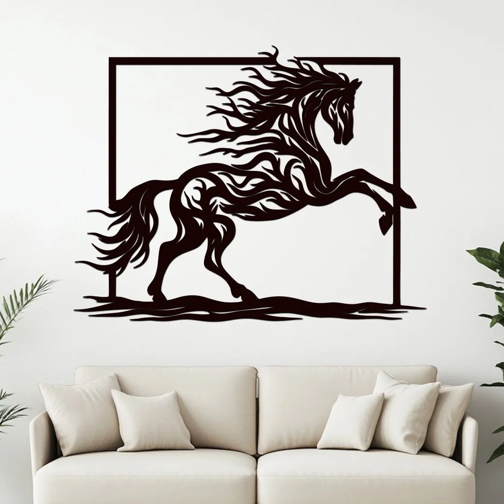 dřevo života Dřevěný obraz HORSE Zvolte rozměr (cm): 95x74, Zvolte barvu dekoru: Buk