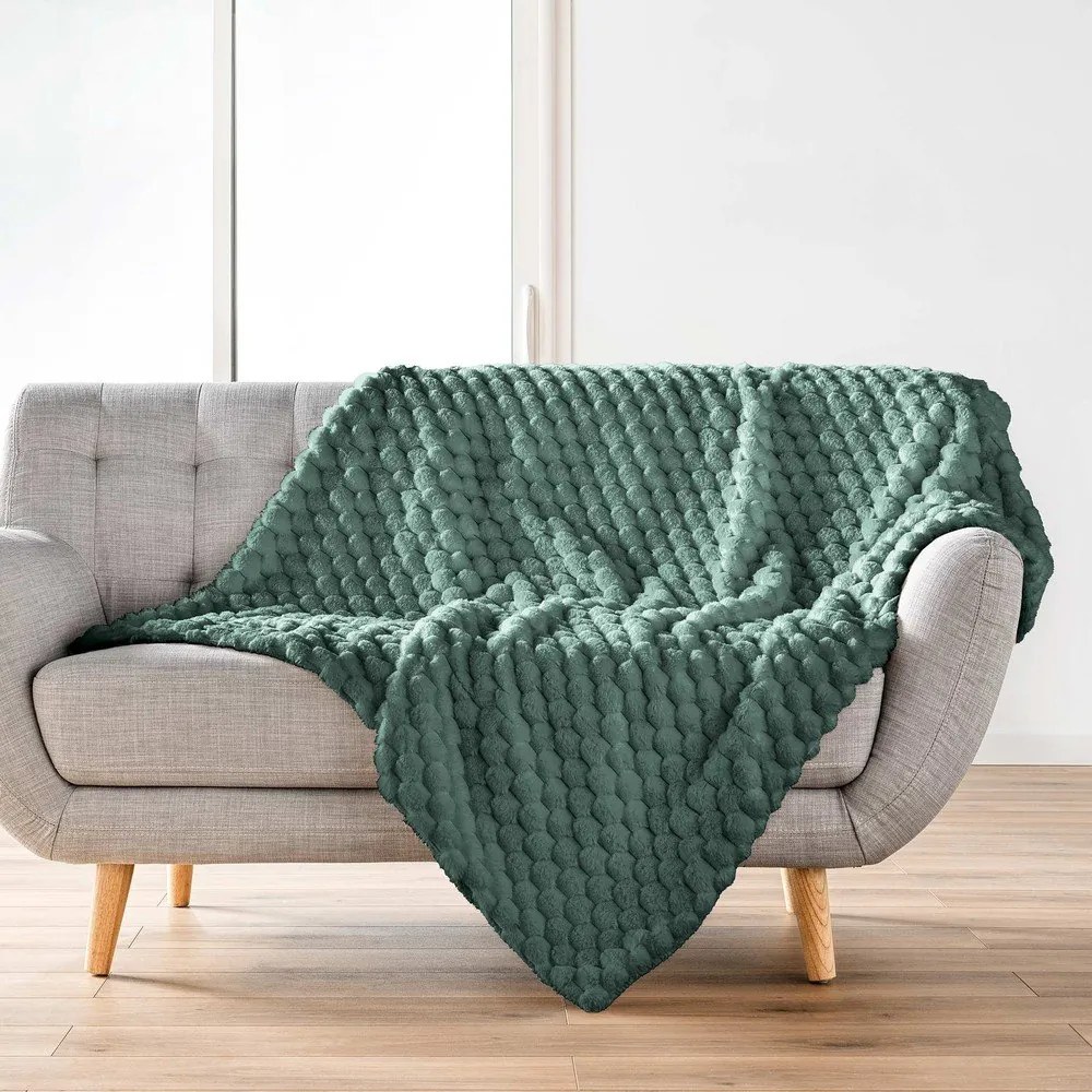 Zelená deka z mikroplyše 220x240 cm Frosty – douceur d'intérieur