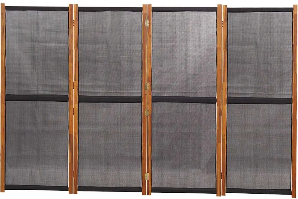 4dílný paraván černý 280 x 180 cm 319180