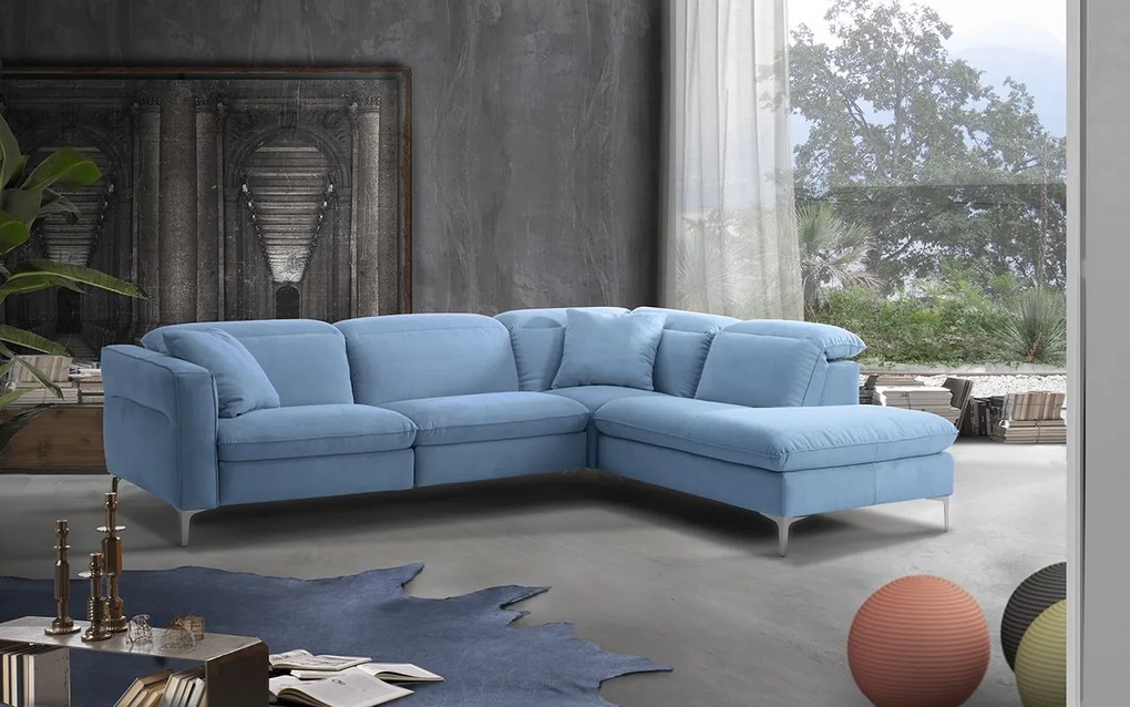 Pregio Italia sofa&relax Luxusní polohovatelná sedačka HAPPY Provedení: 2 místná 1 el. poloh. + lehátko, Vzorník látek: tekno fibra 06 light grey