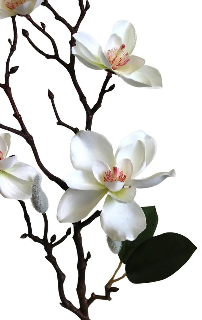 Bílá umělá magnolie 64cm