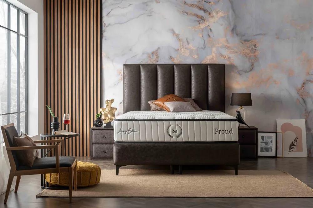 Čalouněná postel PROUD NEW s matrací - černá 160 × 200 cm