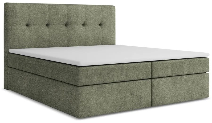 Zelená boxspring postel s úložným prostorem 180x200 cm Palta – Makamii