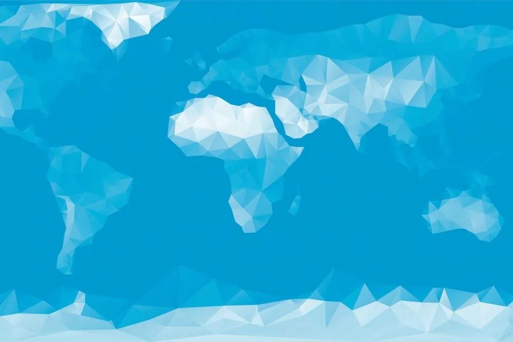 Tapeta mapa světa v polygonálním stylu - 450x300 cm