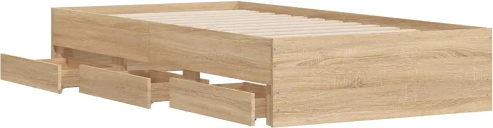 Rám postele se zásuvkami dub sonoma 100x200 cm kompozitní dřevo 3207289