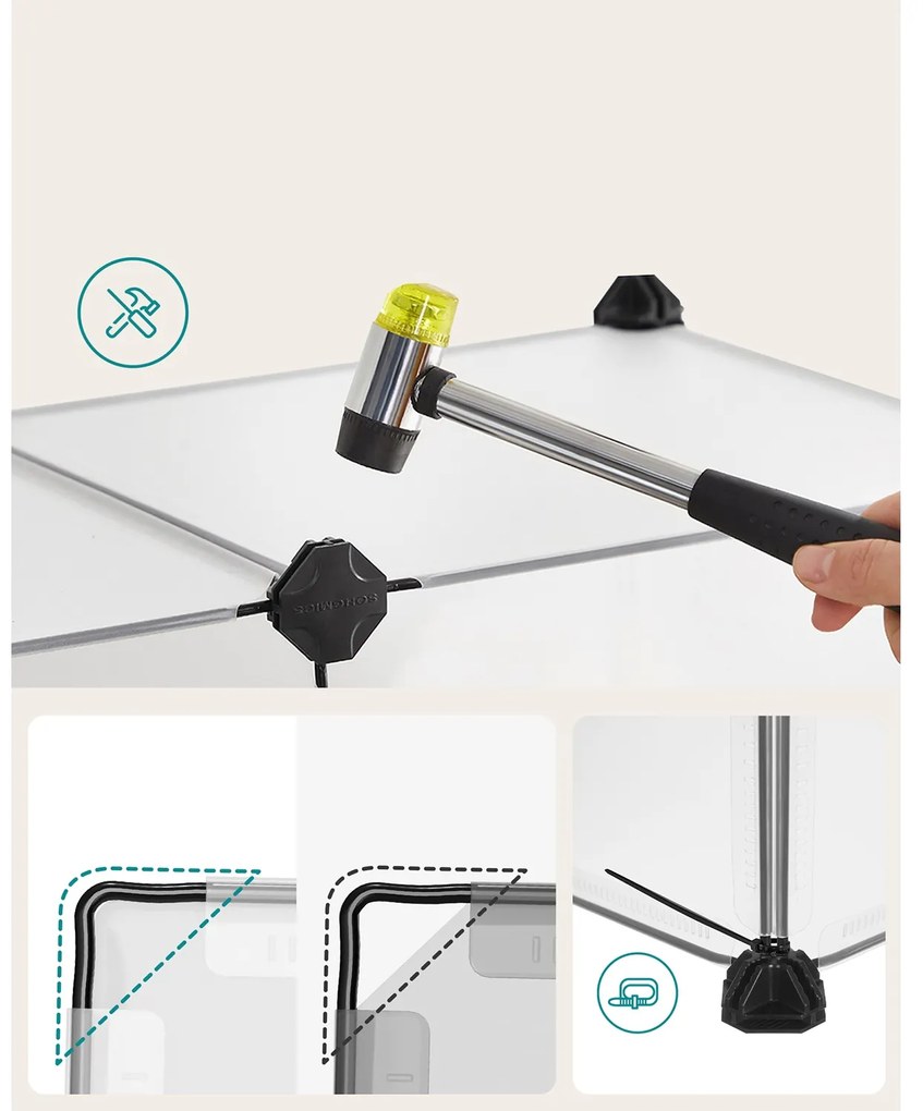 Ohrádka pro malá zvířata z průhledného plastu BEN, 125x63x42cm, transparentní SongmicsHome