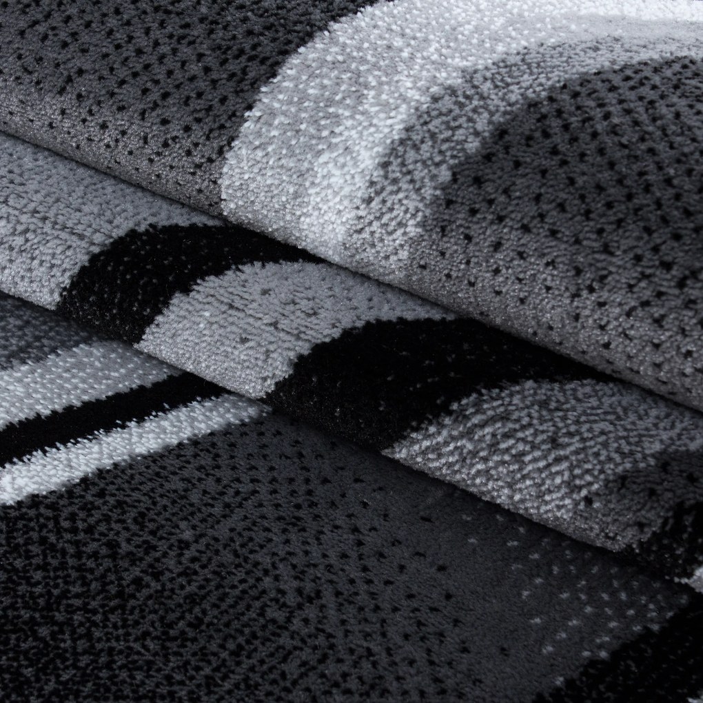 Ayyildiz, Kusový koberec Parma 9210 black, 80x300, šedá, chodba / předsíň