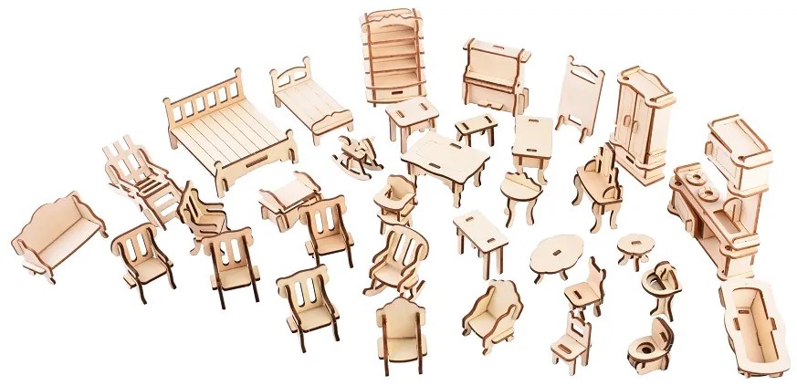 Woodcraft construction kit Woodcraft Dřevěné 3D puzzle Nábytek